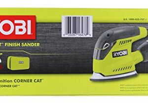 Ryobi CFS1503GK Compact Corner Cat 12,500 OPM 1.2 Amp Corded Orbital Finishing Sander w/ 10 Pads and Carrying Case