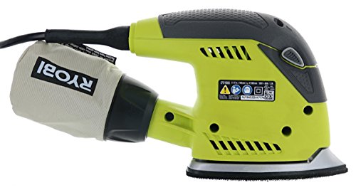 Ryobi CFS1503GK Compact Corner Cat 12,500 OPM 1.2 Amp Corded Orbital Finishing Sander w/ 10 Pads and Carrying Case