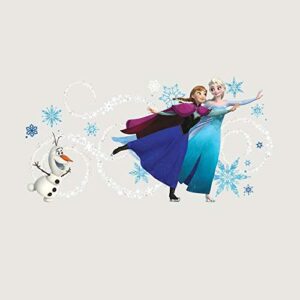 roommates rmk2738gm disney frozen elsa, anna & olaf custom headboard peel and stick giant wall decals , blue