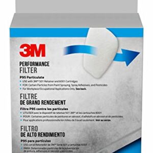 3M Performance Filter, P95 Particulate, NIOSH-APPROVED, Replacement Filters Easy To Install, 6 Pack