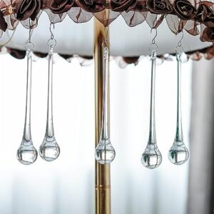 H&D 10pcs 5.9inch Large Crystal Raindrop Chandelier Prisms Hanging Drops Pendants DIY Parts (Clear)