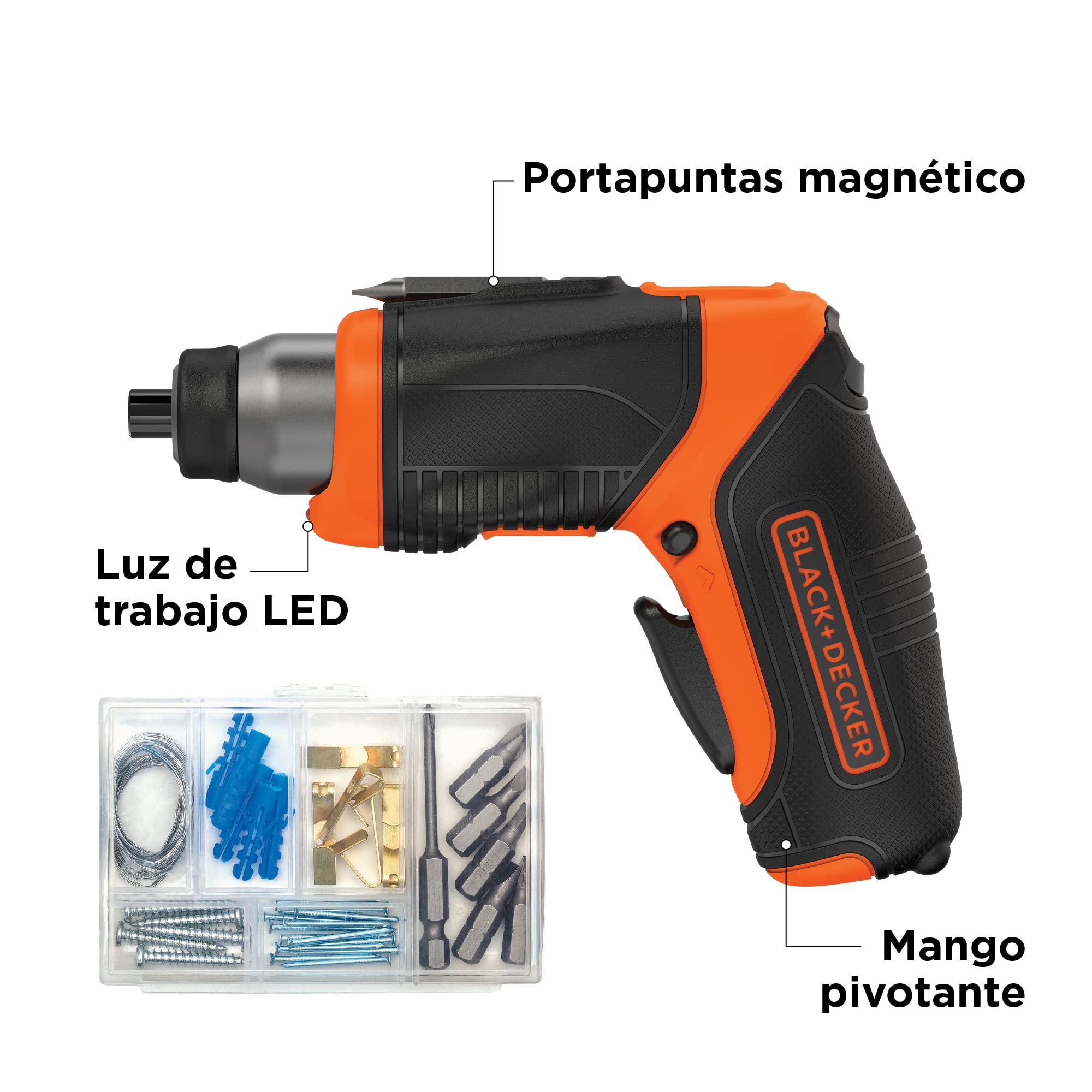 BLACK+DECKER 4V MAX* Cordless Screwdriver with Picture-Hanging Kit (BDCS40BI)