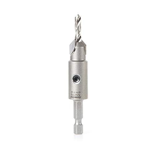 Amana Tool - 55276 Replacement Carbide Tipped Countersink with Slow Spiral HSS M2 Drill Fo