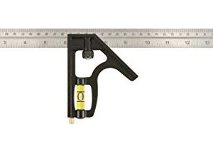 Johnson Level & Tool 420EM-S Heavy Duty Professional Inch/Metric Metal Combination Square, 16", Silver, 1 Square