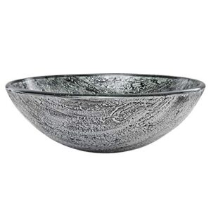 VIGO Titanium 16.5 inch Diameter Over the Counter Freestanding Matte Stone Round Vessel Bathroom Sink in Slate Grey - Sink for Bathroom VG07050