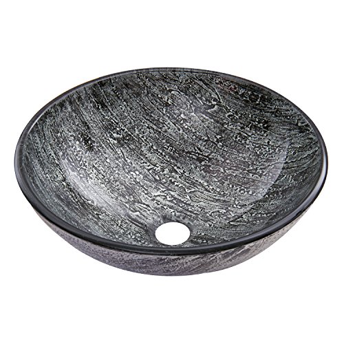 VIGO Titanium 16.5 inch Diameter Over the Counter Freestanding Matte Stone Round Vessel Bathroom Sink in Slate Grey - Sink for Bathroom VG07050