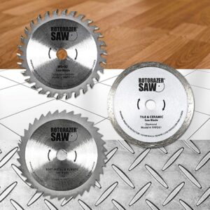 ROTORAZER SAW Platinum Compact Circular Saw Set - Extra Powerful - Deeper Cuts! DIY Projects - Cut Drywall, Tile, Grout, Metal, Pipes, PVC, Plastic, and Copper. AS SEEN ON TV!