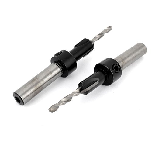 uxcell 2pcs HSS 3mmx8mm Screw Drill Bit Countersink for Wood Working Boring