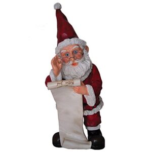 michael carr designs garrold santa with list outdoor christmas holiday figurine for gardens, patios and lawns (80074)