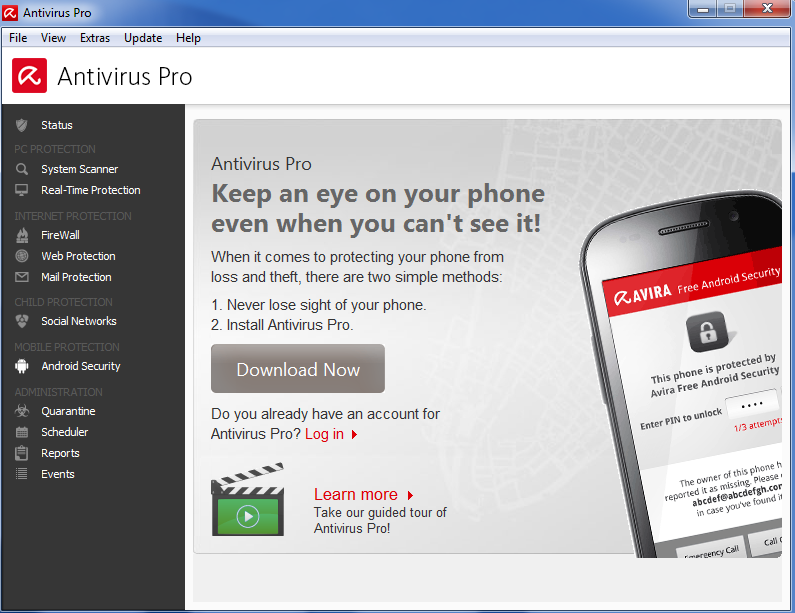 Avira Antivirus Pro - 3Users (9 PC)/2Years [Online Code]