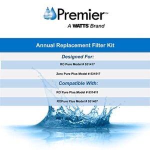 Watts Premier WP531109 RO Pure Plus Reverse Osmosis Water Filter Replacement Kit, Multi, 5 Pack