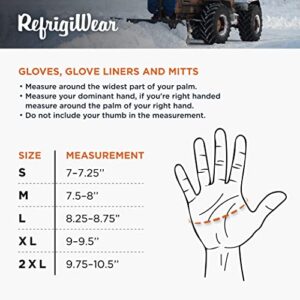 RefrigiWear Sherpa Lined Three Finger Split Cowhide Leather Mitten Gloves (Gold, X-Large)