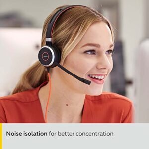 Jabra Evolve 40 Professional Wired Headset, Stereo, UC-Optimized – Telephone Headset for Greater Productivity, Superior Sound for Calls and Music, 3.5mm Jack/USB Connection, All-Day Comfort Design