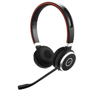 jabra evolve 65 uc stereo – includes link 370 usb adapter – bluetooth headset with industry-leading wireless performance, passive noise cancellation, all day battery, stereo speaker, model: 6599-829-409