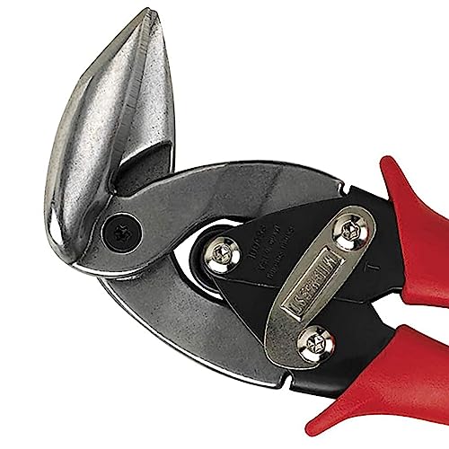 MIDWEST Aviation Snip - Left Cut Upright Tin Cutting Shears with Forged Blade & KUSH'N-POWER Comfort Grips - MWT-6900L