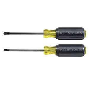 klein tools 32378 combination tip screwdriver set with #1 and #2 combination tips and cushion-grip handles, 2-piece