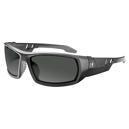 Ergodyne Skullerz Odin Safety Sunglasses, ANSI Z87 Impact Resistant, Durable Full Frame, Non Slip, Polarized, Anti Fog