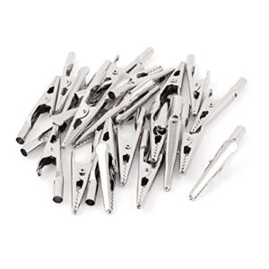 uxcell 25 pcs silver tone metal alligator clip crocodile clamps