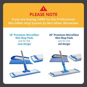 Microfiber Wholesale 20" Premium Microfiber Wet Mop Pad (2 Pack) | Refills for Professional Microfiber Mop Sold Before 10/19