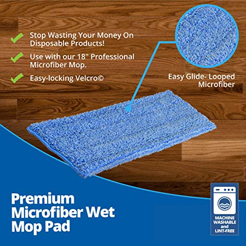 Microfiber Wholesale 20" Premium Microfiber Wet Mop Pad (2 Pack) | Refills for Professional Microfiber Mop Sold Before 10/19