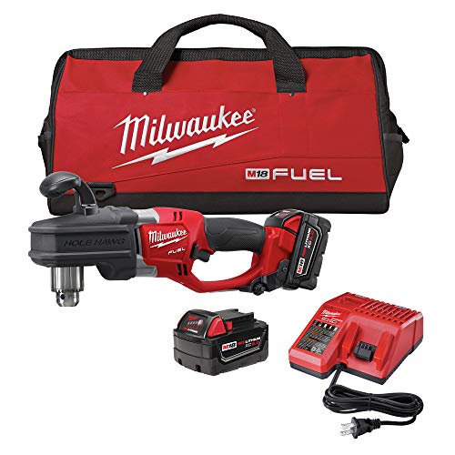 Milwaukee Electric Tool 2708-22 M18 FUEL HOLE HAWG Brushless Right Angle Drill Kit, 18 V, Lithium-Ion, 1/2" Quick-Lock, Keyless Chuck