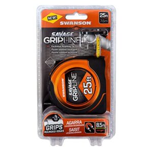 Swanson Tool SVGL25M1 25-Feet Magnetic Savage Grip Line Tape Measure