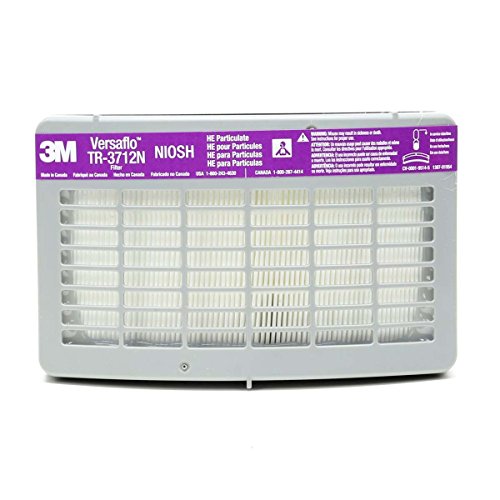 3M TR-3712N-40 Versaflo TR-3712N Replacement HE Filter for Use with TR-300 Series PAPR, Plastic, 1" x 1" x 1"