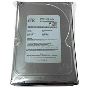 WL 3TB 7200RPM 64MB Cache SATA 6.0Gb/s 3.5" Desktop Hard Drive (For Server, RAID, NAS, DVR, Desktop PC) w/1 Year Warranty