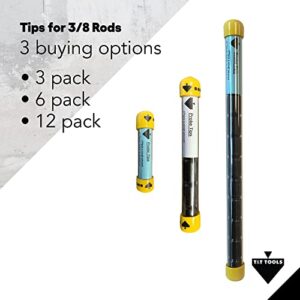 T&T Tools Standard Tips for 3/8" Soil Probe Rods 3 Pack - Replacement Tips for Smart Stick or Mighty Probe, Metal Rod - for Use with Locating Tools, Plumbing Tools, Landscaping and Gardening Tools