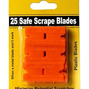 25 Plastic Double Edged Razor Blades with Titan Razor Scraper - Mini Scraper Combo