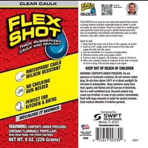 Flex Shot Rubber Adhesive Sealant Caulk, 8-oz, Clear