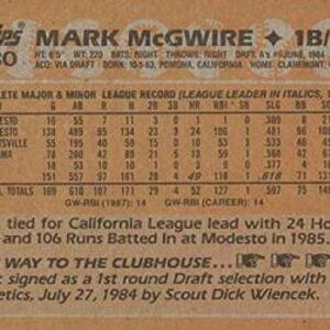 1988 Topps #580 Mark McGwire