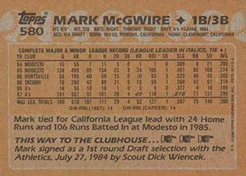 1988 Topps #580 Mark McGwire