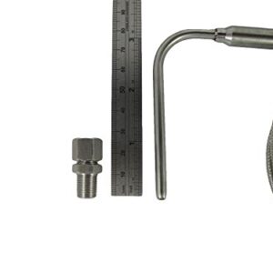 K Type Thermocouple Temperature Sensors for Exhaust Gas Temperature (EGT) with 1/8" NPT Adjustable Compression Fittings