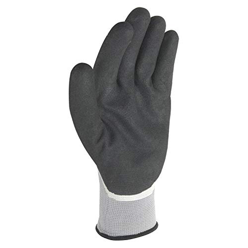 Wells Lamont Men's Waterproof Work Gloves with Latex Double Coating, Gray and Black, Large (568L), Large (Pack of 1),Grey