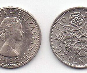 Imachine 1967 English Sixpence -- Lucky Wedding Coin -- 'with A Sixpence in HER Shoe' -- Final Year of Mintage