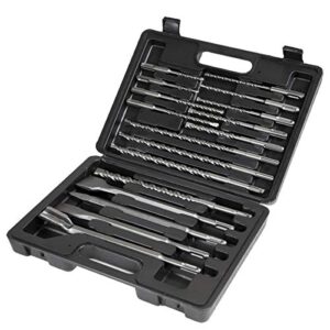 xtremepowerus 17 pc drill bits chisel sds plus rotary hammer bits concrete rotary hammer drill groove set sds plus case