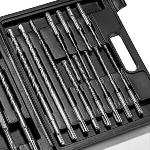 XtremepowerUS 17 Pc Drill Bits Chisel SDS Plus Rotary Hammer Bits Concrete Rotary Hammer Drill Groove Set SDS Plus Case