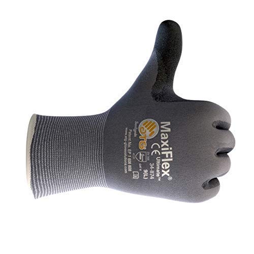 34-874 MaxiFlex Ultimate Nitrile Grip Work Gloves Sizes S-XL (Extra Large), (Pack of 3)