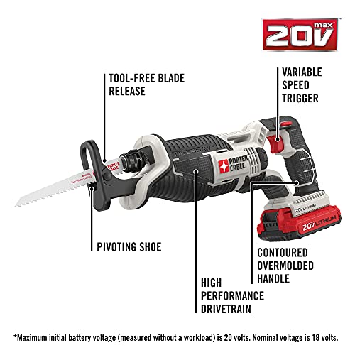 PORTER-CABLE 20V MAX* Cordless Drill Combo Kit, 4-Tool (PCCK615L4) , Grey