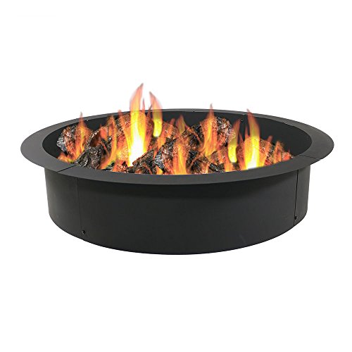 Sunnydaze 2mm Thick Steel Fire Pit Ring Insert - DIY Above or In-Ground Liner - 42-Inch Outer Diameter (36-Inch Inner Diameter)