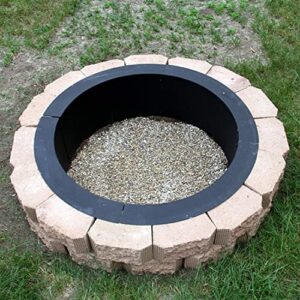 Sunnydaze 2mm Thick Steel Fire Pit Ring Insert - DIY Above or In-Ground Liner - 42-Inch Outer Diameter (36-Inch Inner Diameter)