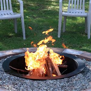 Sunnydaze 2mm Thick Steel Fire Pit Ring Insert - DIY Above or In-Ground Liner - 42-Inch Outer Diameter (36-Inch Inner Diameter)