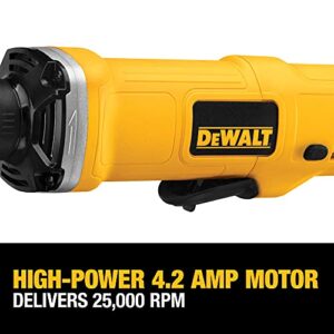 DEWALT Die Grinder, Corded, 1-1/2-Inch, 4.2-Amp, 25,000 RPM, AC/DC Capacity (DWE4887) Yellow