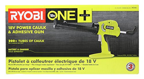 Ryobi P310G 18v Pistol Grip Variable Discharge Rate Power Caulk and Adhesive Gun (Tool Only, Holds 10 Ounce Carriage)