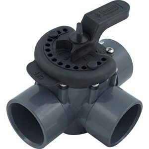 pentair 263028 three port diverter valve with 2" pvc pipe - grey