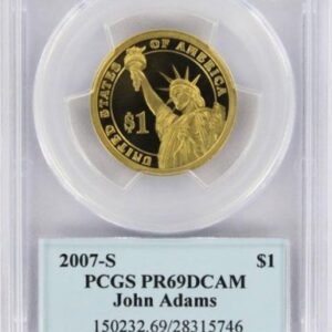 2007 Adams Presidential S Proof Presidential Dollar PR-69 PCGS