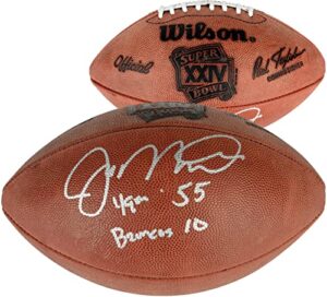 joe montana san francisco 49ers autographed super bowl xxiv logo football with "49ers 55 - denver 10" inscription - autographed footballs