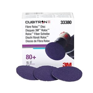 cubitron 3m cubitron ii roloc fibre disc 786c, 33380, 2 in (50 mm), 80+, 15 discs per carton, 6 cartons per case