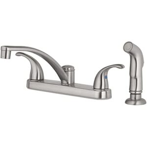 oakbrook coastal kitchen faucet two handle brushed nickel